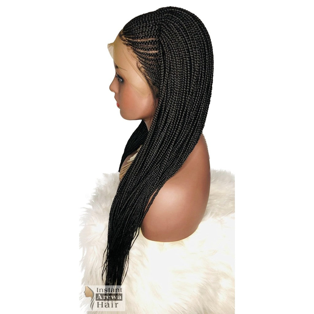 Half-Straight-Back Cornrow Wig