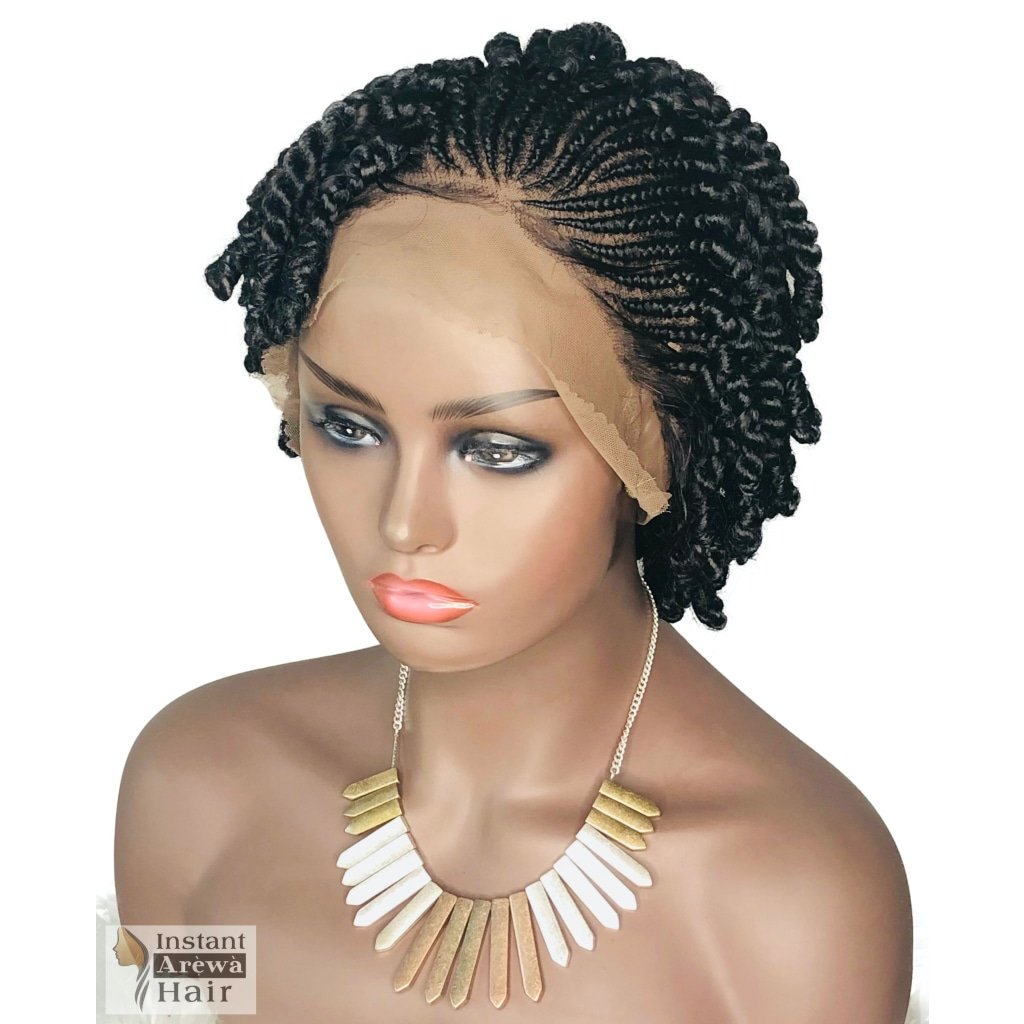 Short Kinky Cornrow Wig